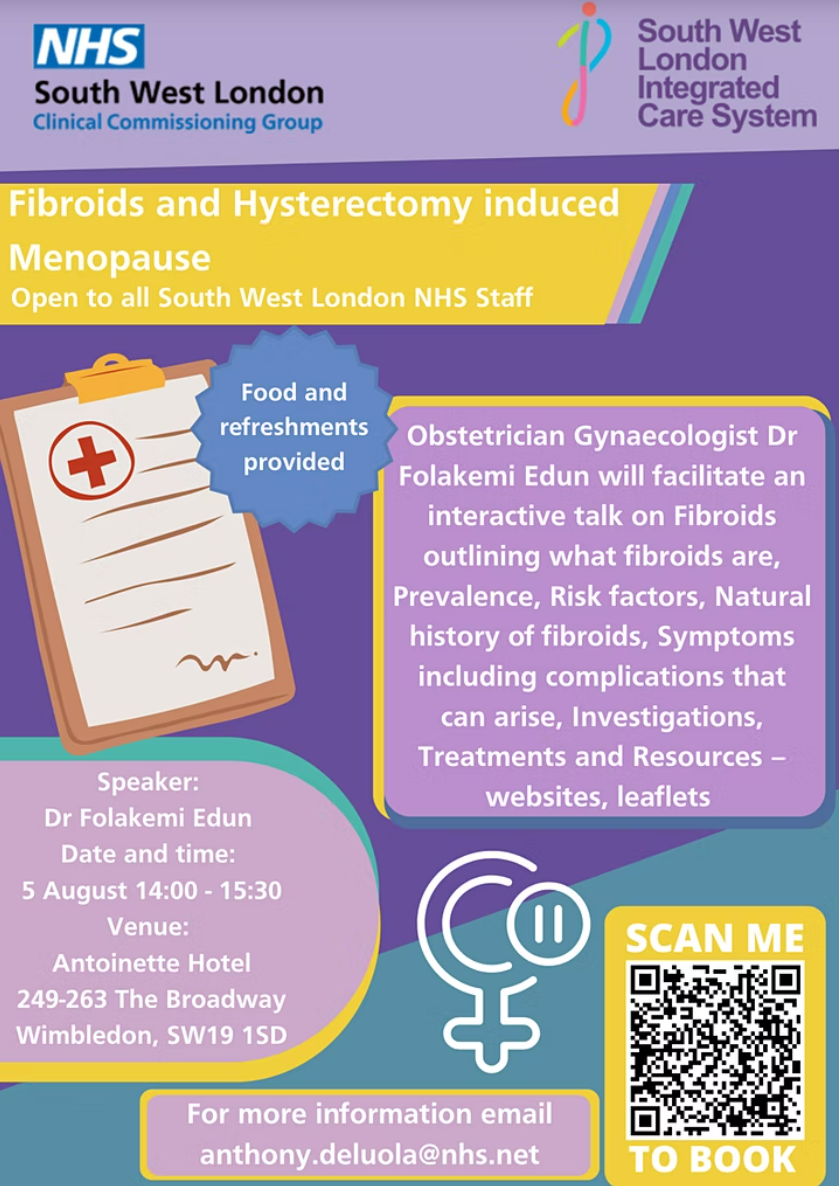 Fibroids and hysterectomy induced menopause - South West London ICS